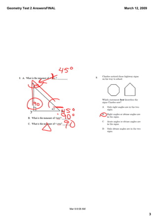 Geometry Test 2 Answers Final | PDF