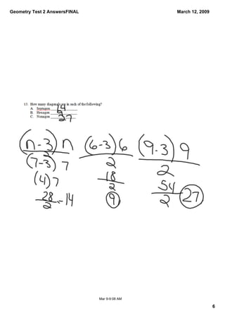 Geometry Test 2 Answers Final | PDF