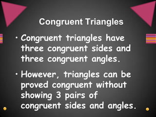 Geometry the congruence of triangles | PPSX