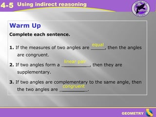 Indirect Reasoning Geometry