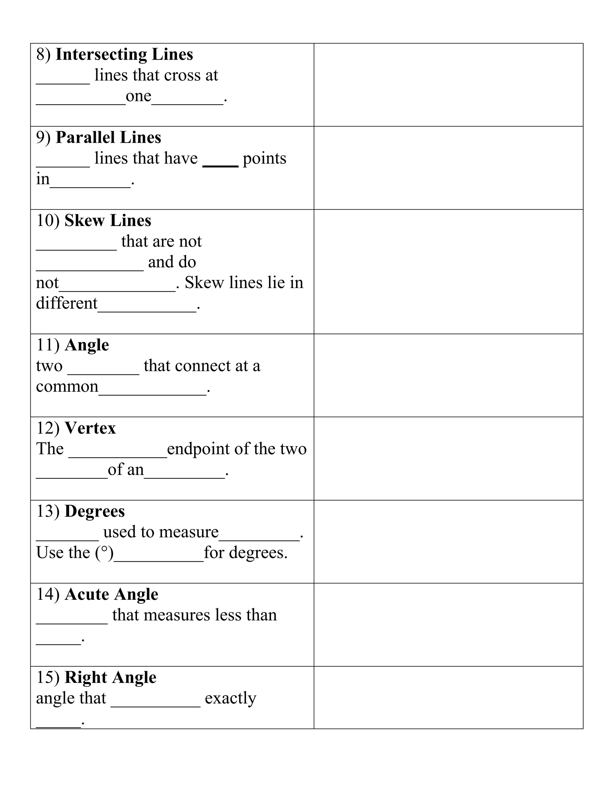 Geometry vocabulary | PDF