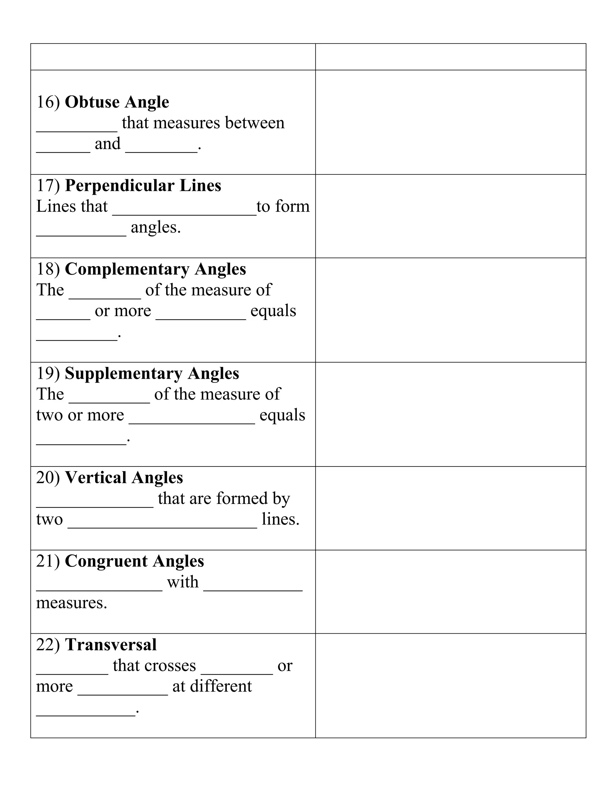 Geometry vocabulary | PDF