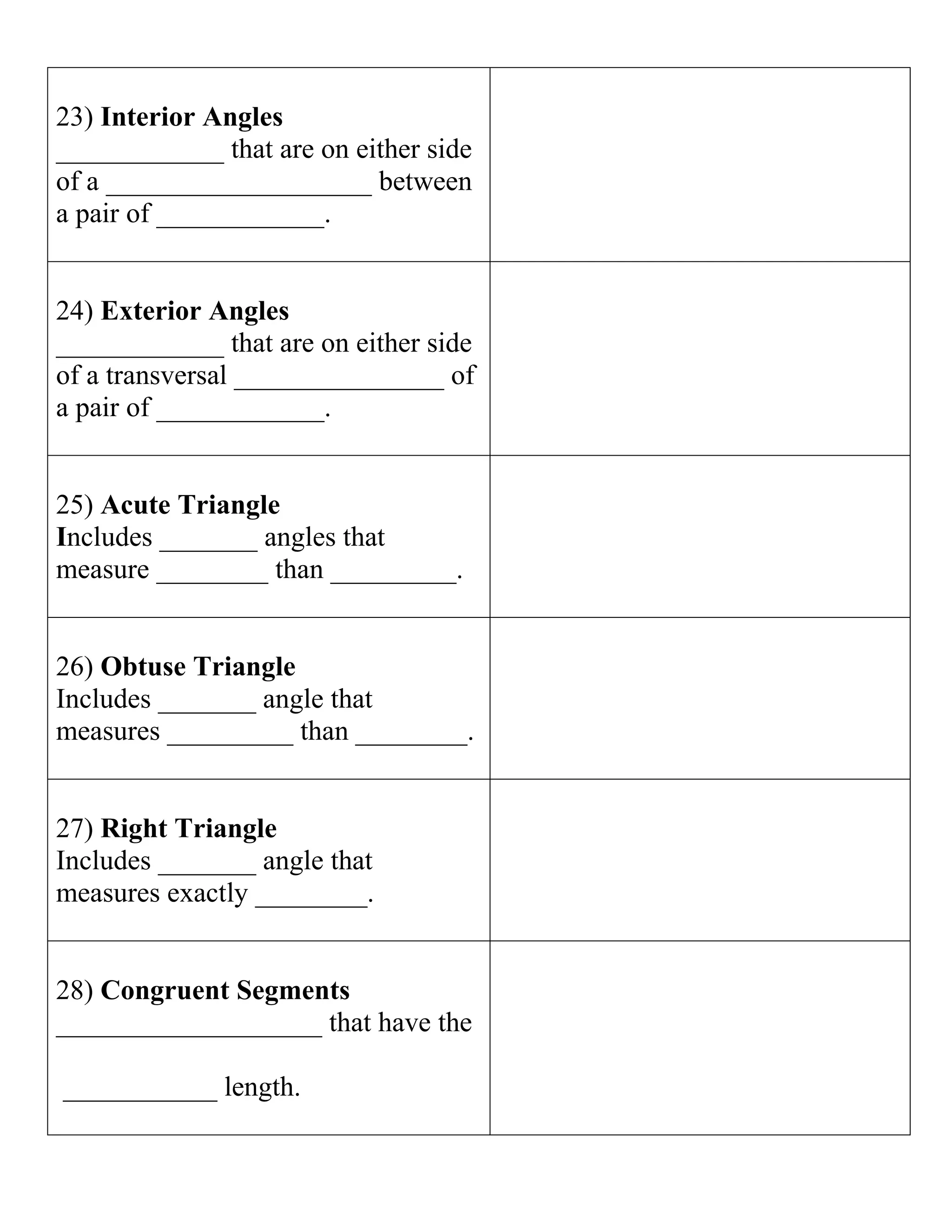 Geometry vocabulary | PDF