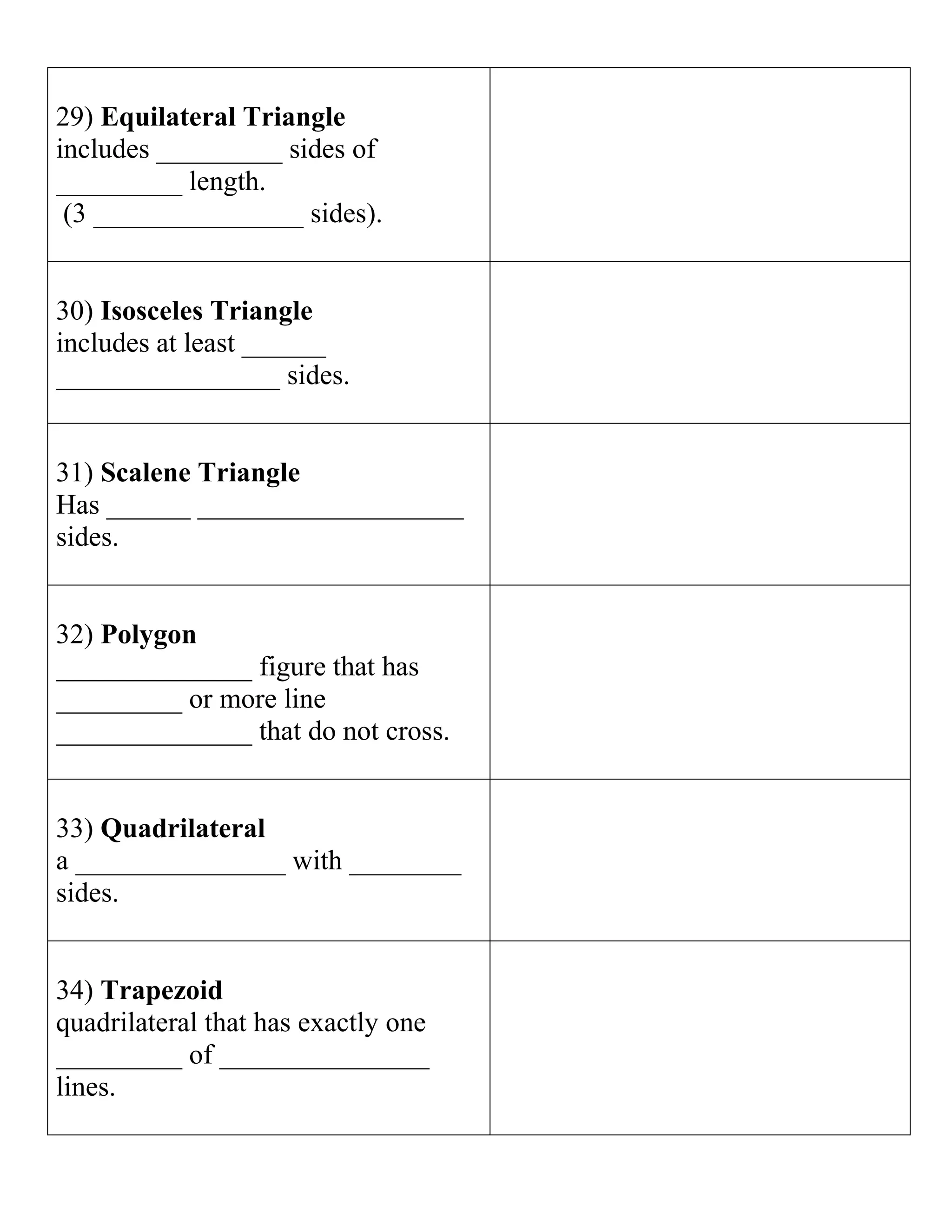 Geometry vocabulary | PDF