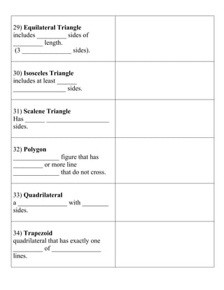 Geometry vocabulary | PDF
