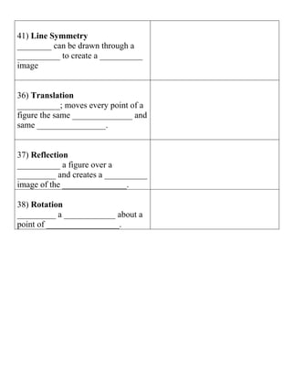 Geometry vocabulary | PDF