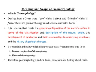 Geomorophology presentation | PPTX