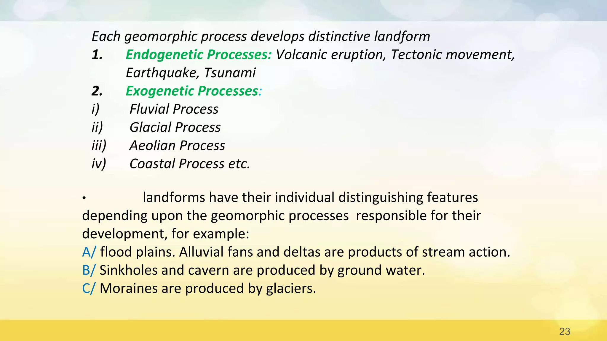 concepts of Geomorphology by Thornbury | PPTX
