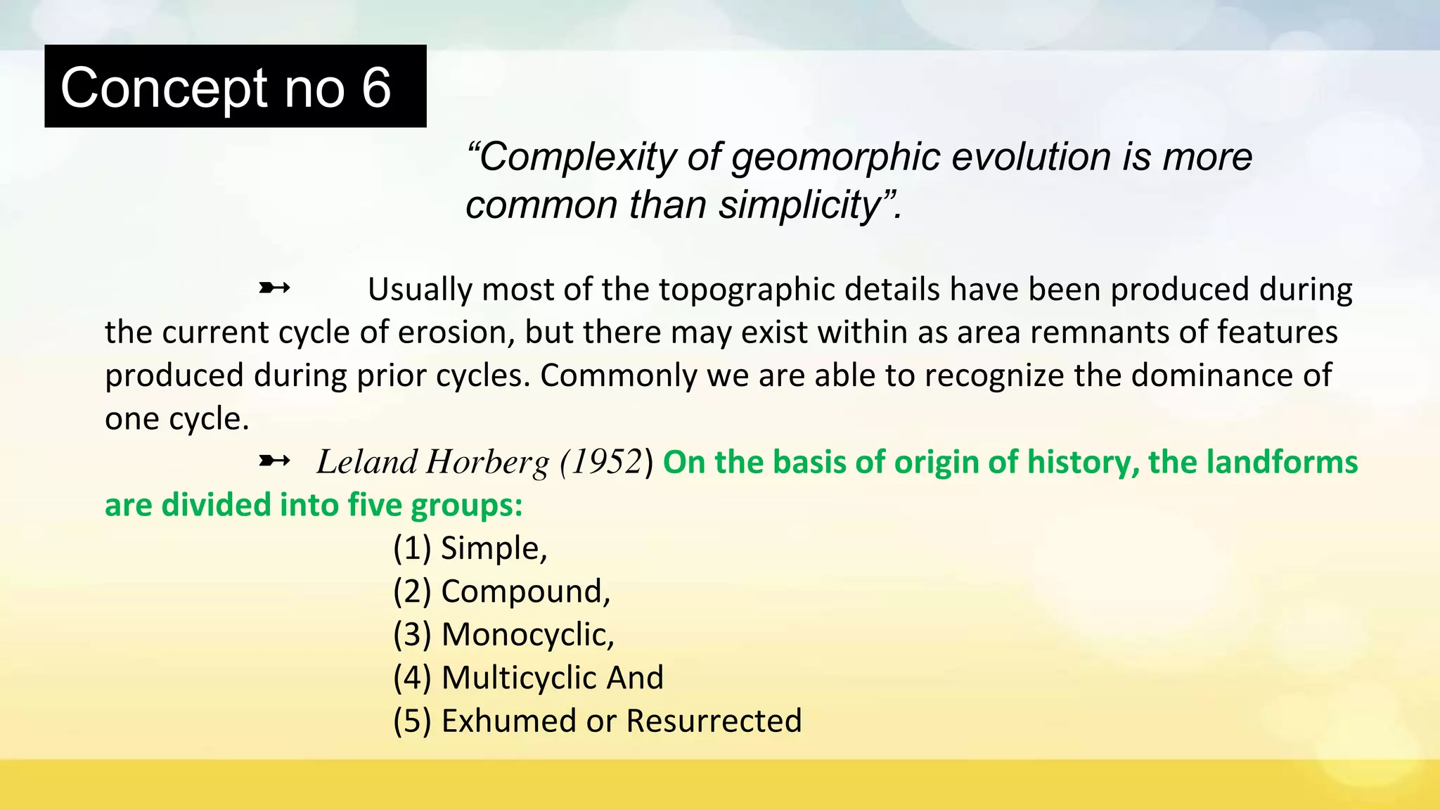 concepts of Geomorphology by Thornbury | PPTX