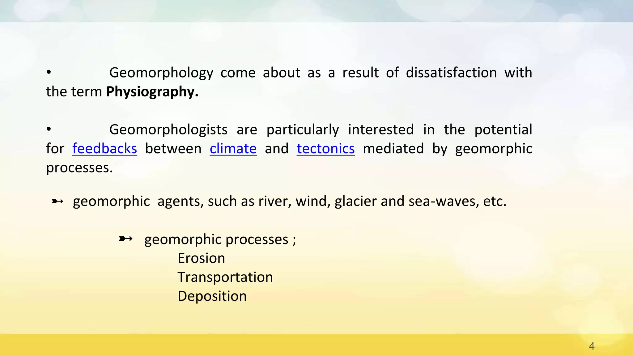 concepts of Geomorphology by Thornbury | PPTX
