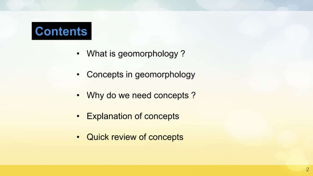 concepts of Geomorphology by Thornbury | PPTX