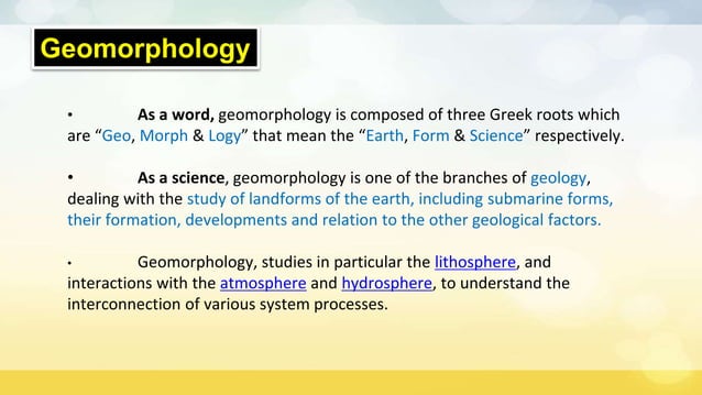 concepts of Geomorphology by Thornbury | PPTX