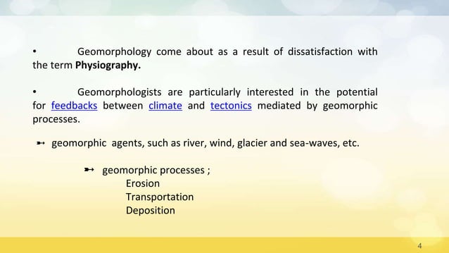 concepts of Geomorphology by Thornbury | PPTX