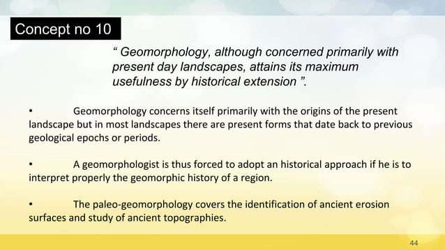 concepts of Geomorphology by Thornbury | PPTX