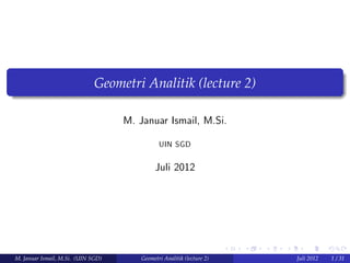 Geomtri analitik lecture 2 | PPT