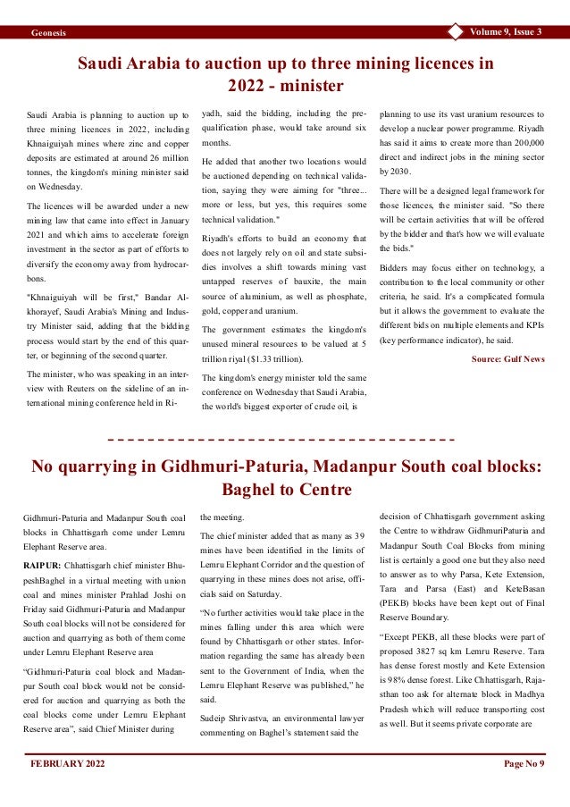 Geonesis February 2022 | PDF | Commodities | Economy