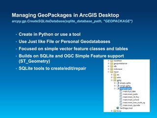 OGC GeoPackage Support in ArcGIS | PPTX