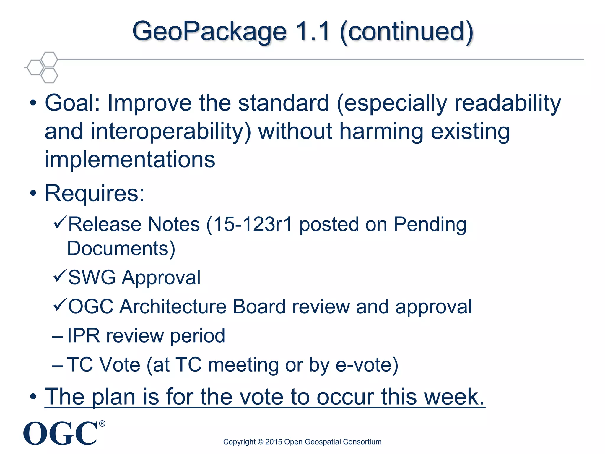 GeoPackage SWG Overview | PPT