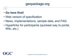 GeoPackage SWG Overview | PPT