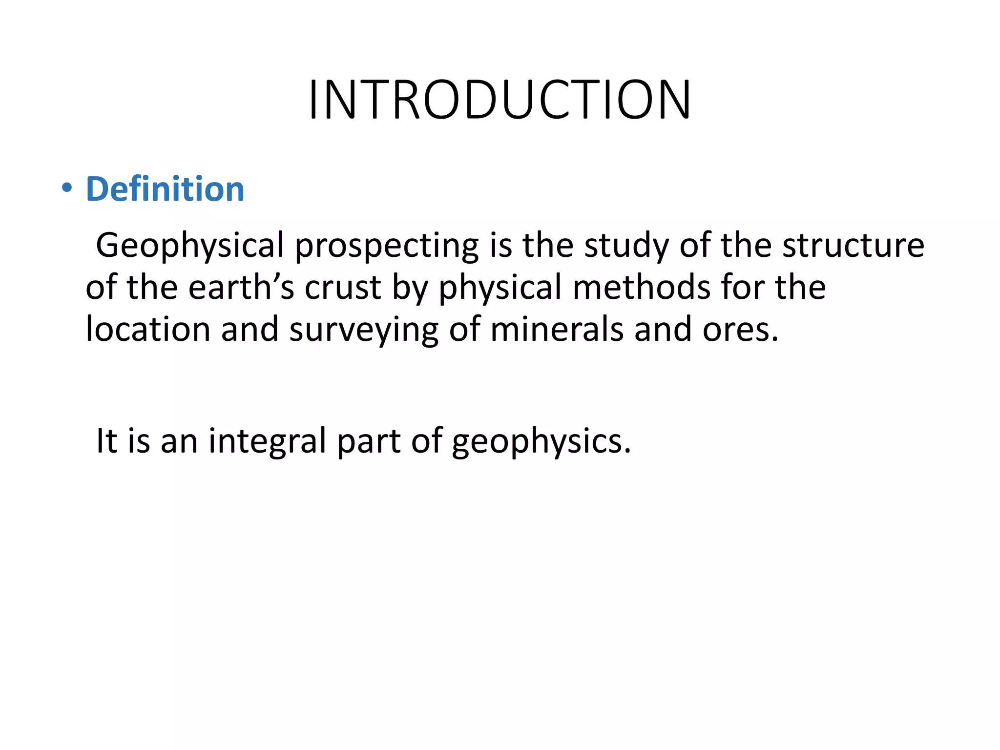 Geophysical methods brief summary | PPTX