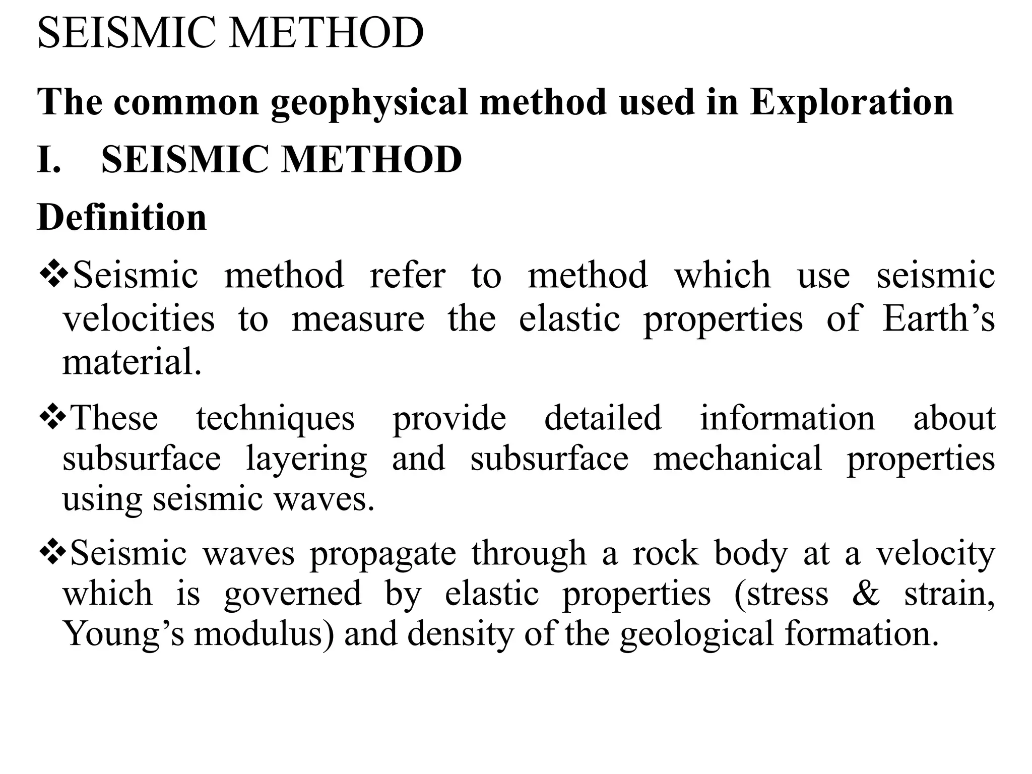 Geophysical methods brief summary | PPTX