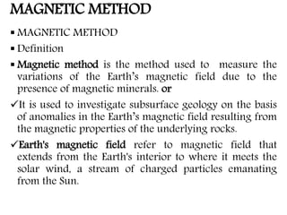 Geophysical methods brief summary | PPTX