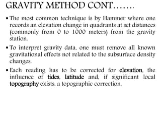 Geophysical methods brief summary | PPTX