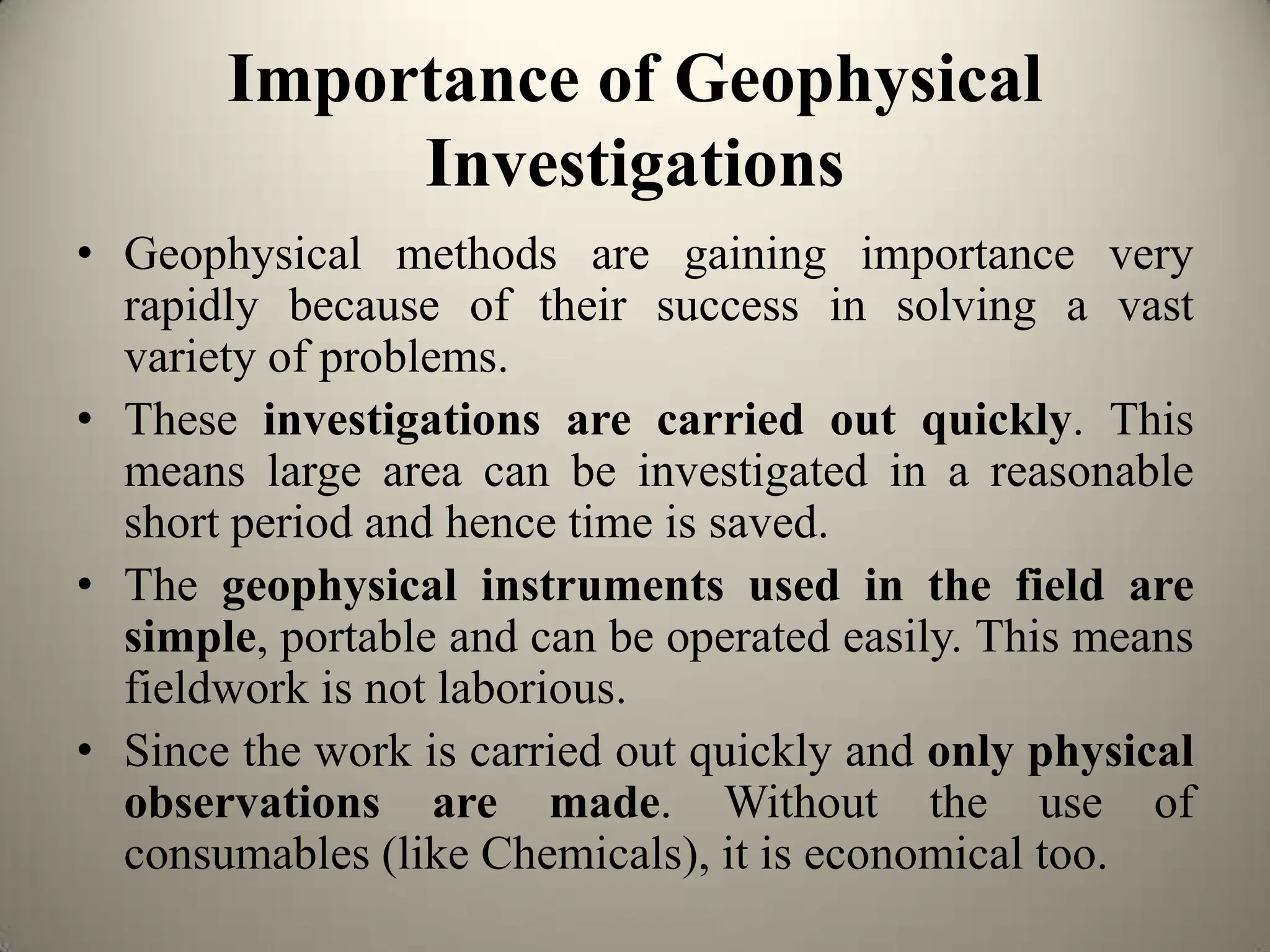 Geo-Physical Investigations | PPTX