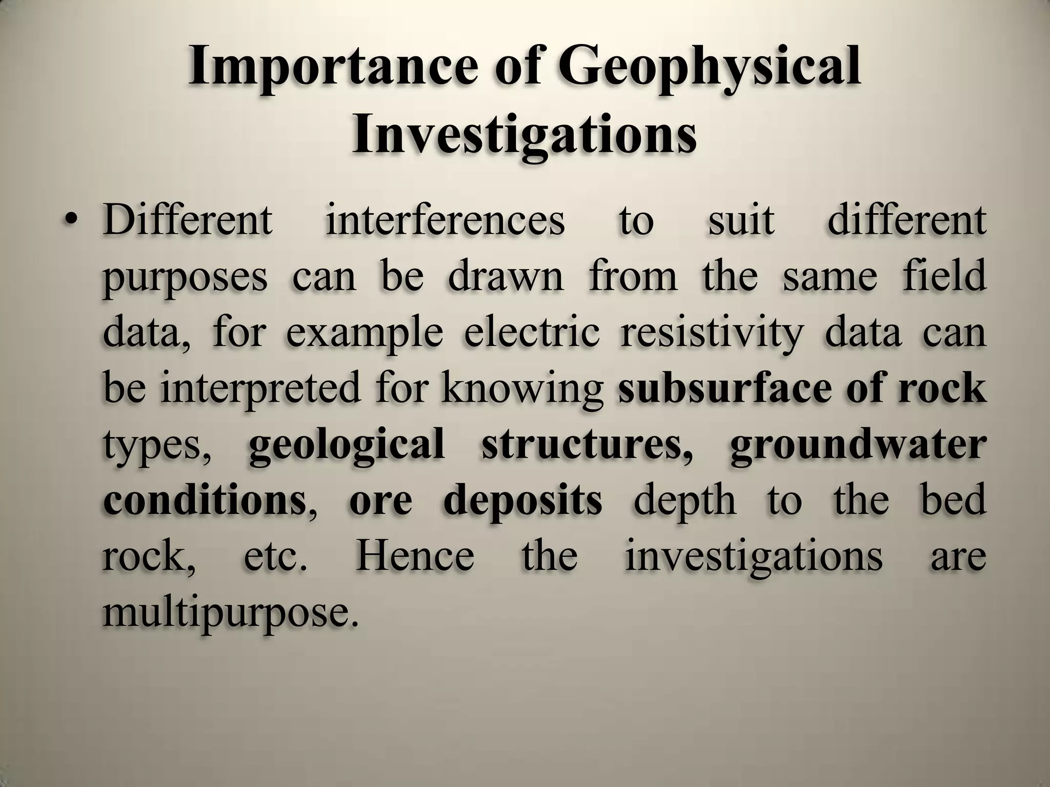 Geo-Physical Investigations | PPTX