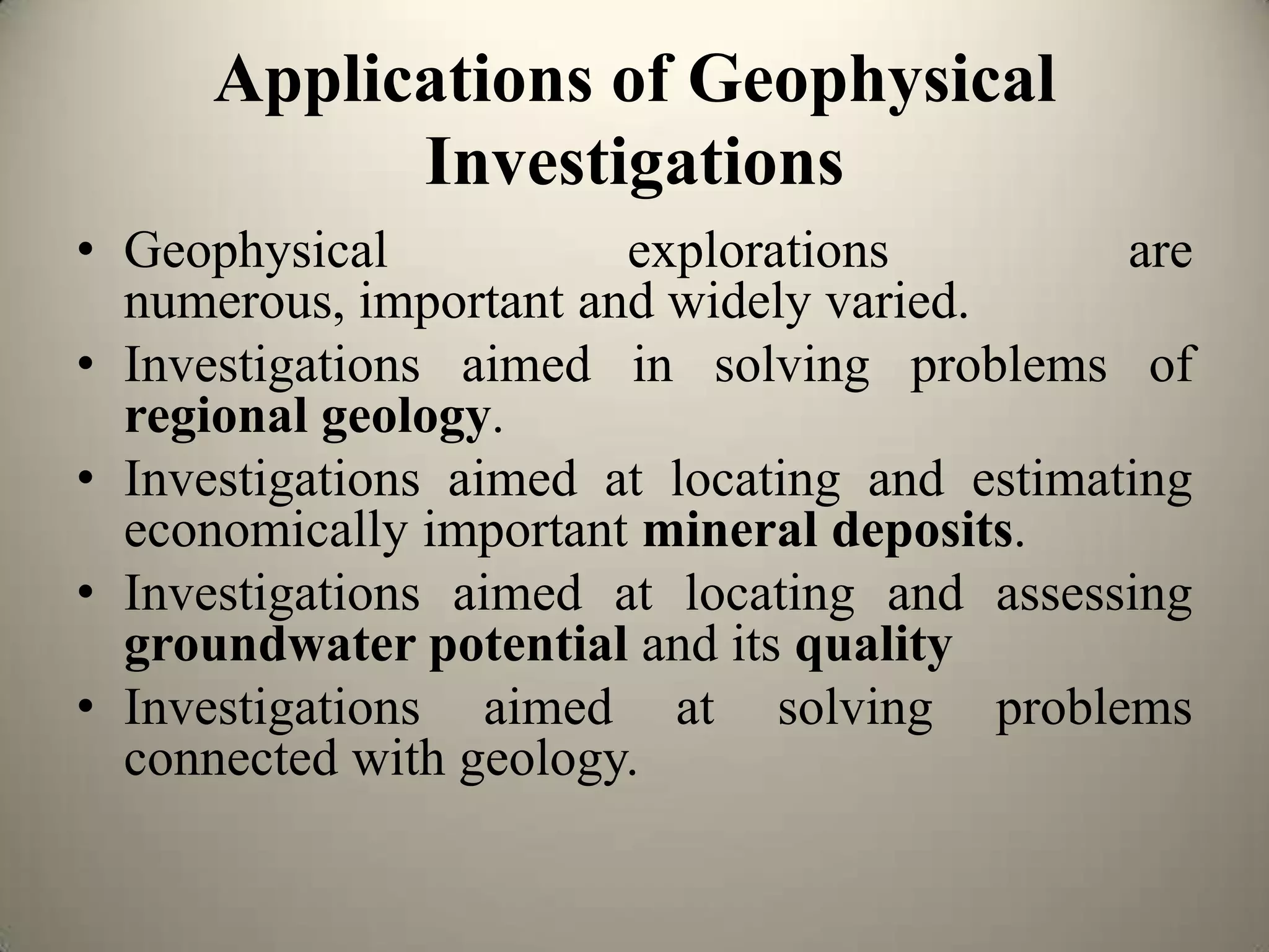 Geo-Physical Investigations | PPTX
