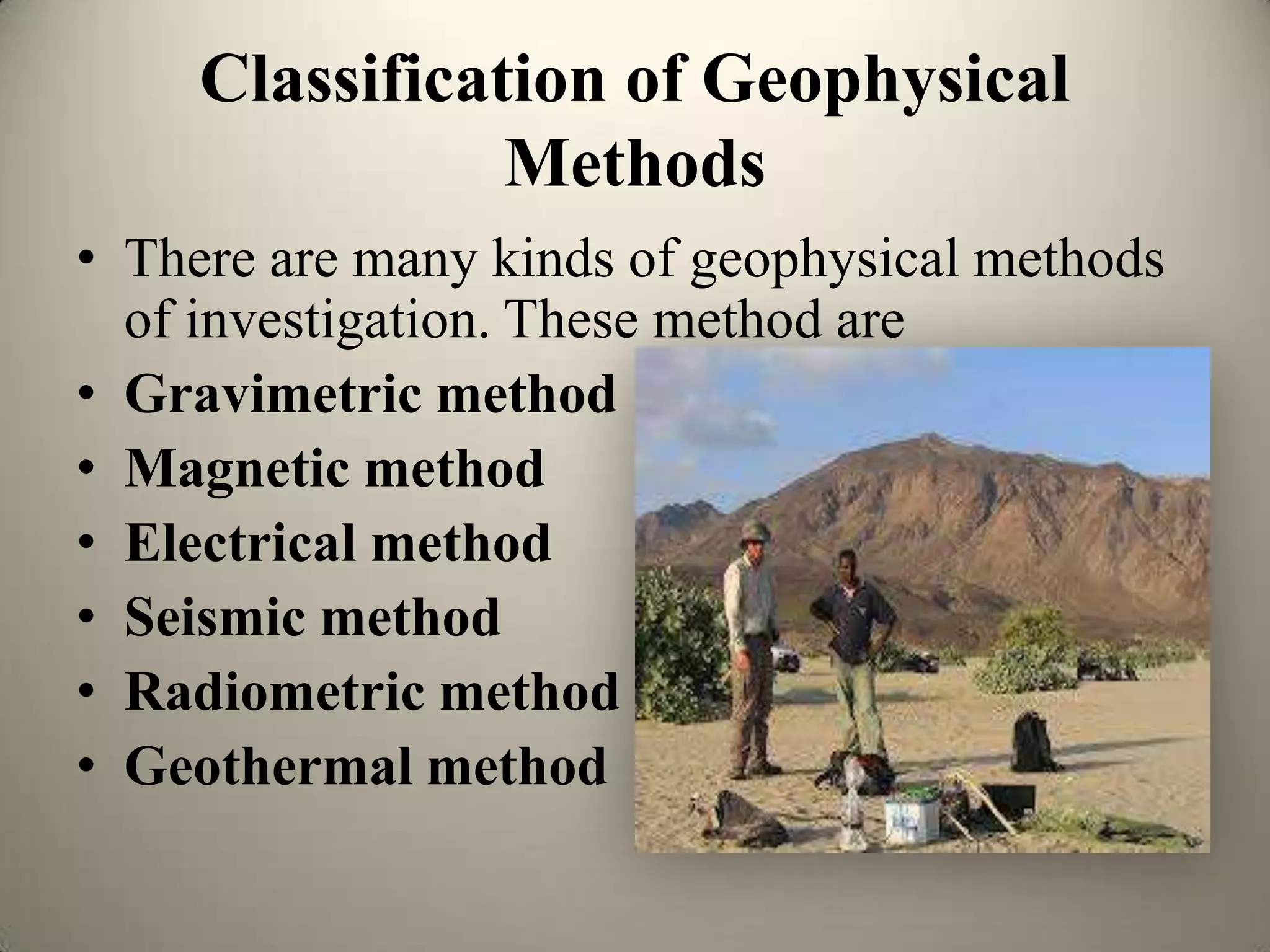Geo-Physical Investigations | PPTX