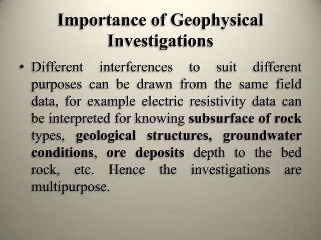 Geo-Physical Investigations | PPTX | Geology | Science