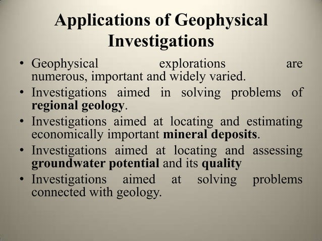 Geo-Physical Investigations | PPTX | Geology | Science