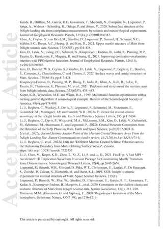 Different Martian Crustal Seismic Velocities across the Dichotomy ...