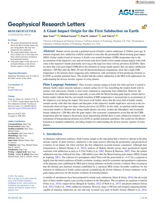 A Giant Impact Origin for the First Subduction on Earth | PDF