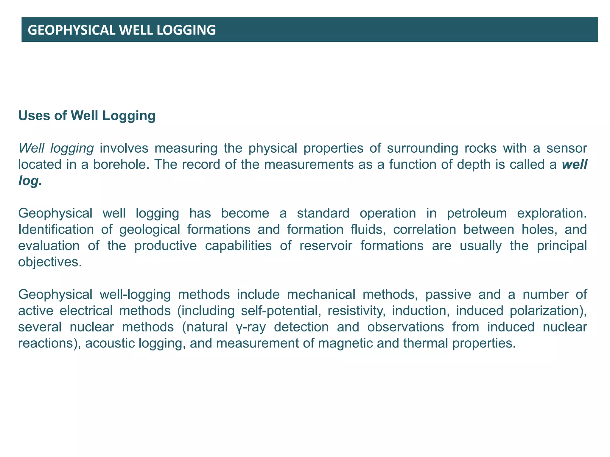 Geophysical well logging | PDF