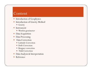 Gravity Method | Geophysics | Geology | PDF