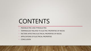 Electrical properties of rocks by Atharv Singh Department of Geology ...