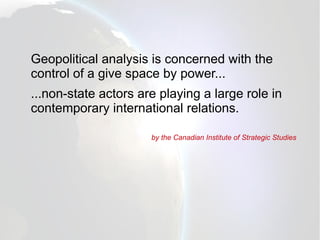 Geopolitical intelligence analysis | PDF