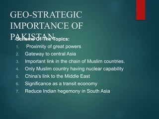 Geopolitical & Strategical Importance of Pakistan by Asad | PPTX