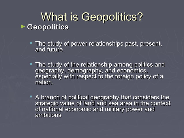 Geopolitical theory | PPT | Geography | Science