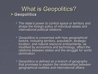 Geopolitical theory | PPT | Geography | Science