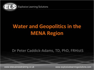 Geopolitics of Water In The MENA | PPT | Agriculture | Industries
