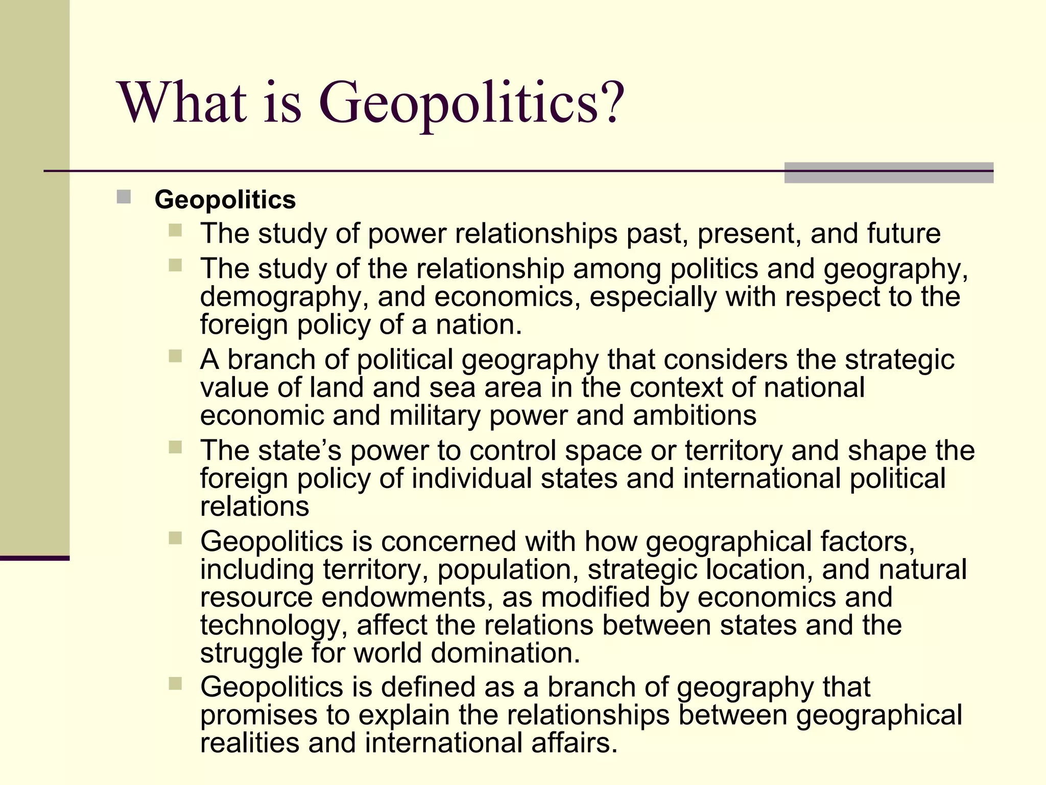 Geopolitics Key | PPT