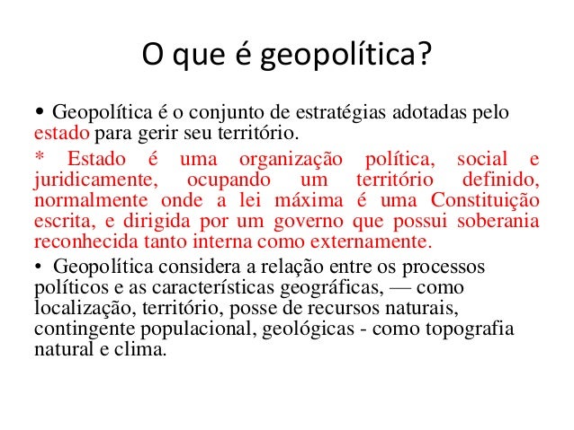 Geopolítica global e a conjuntura internacional