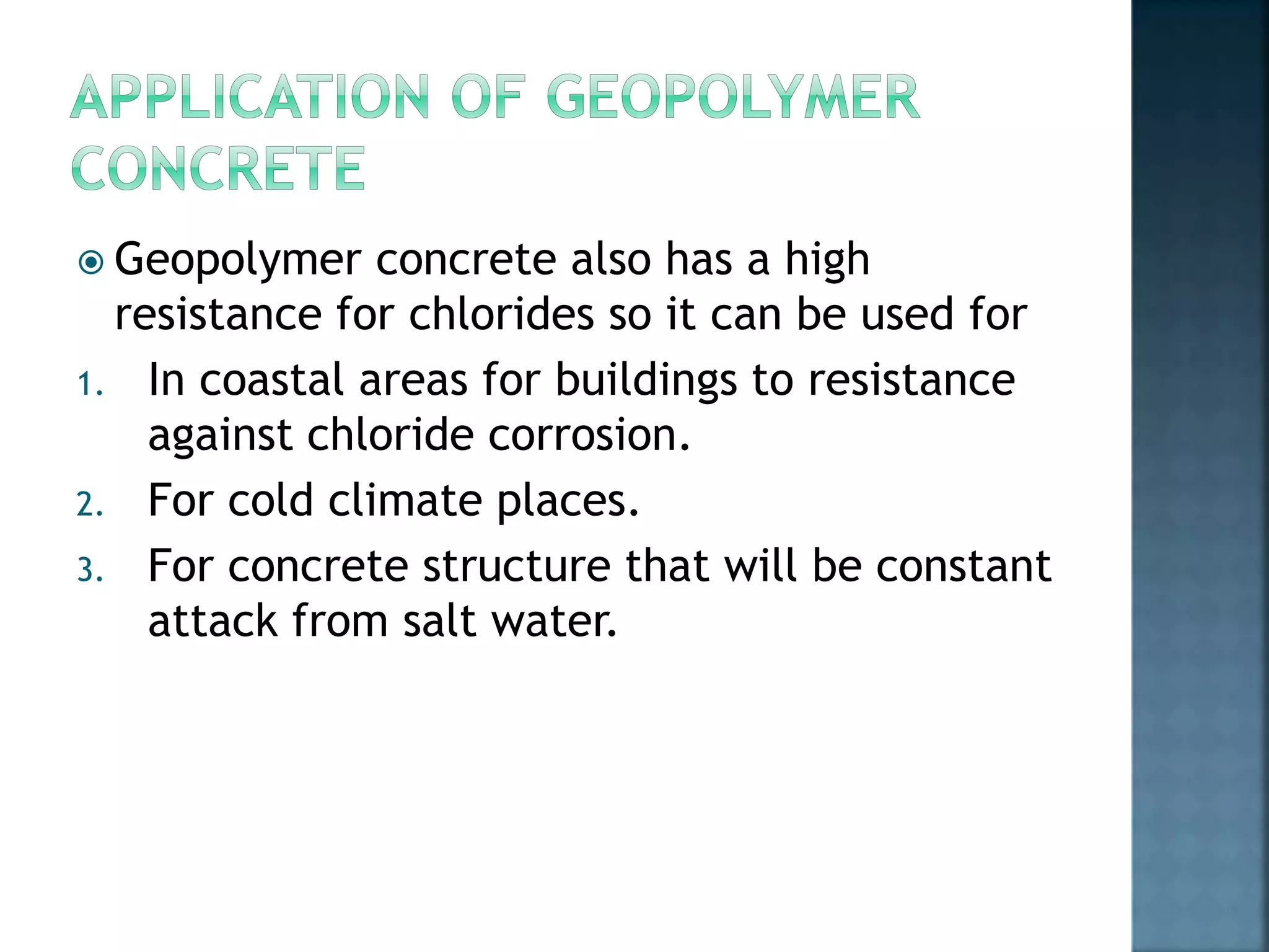 Basics of Geopolymer concrete | PPTX