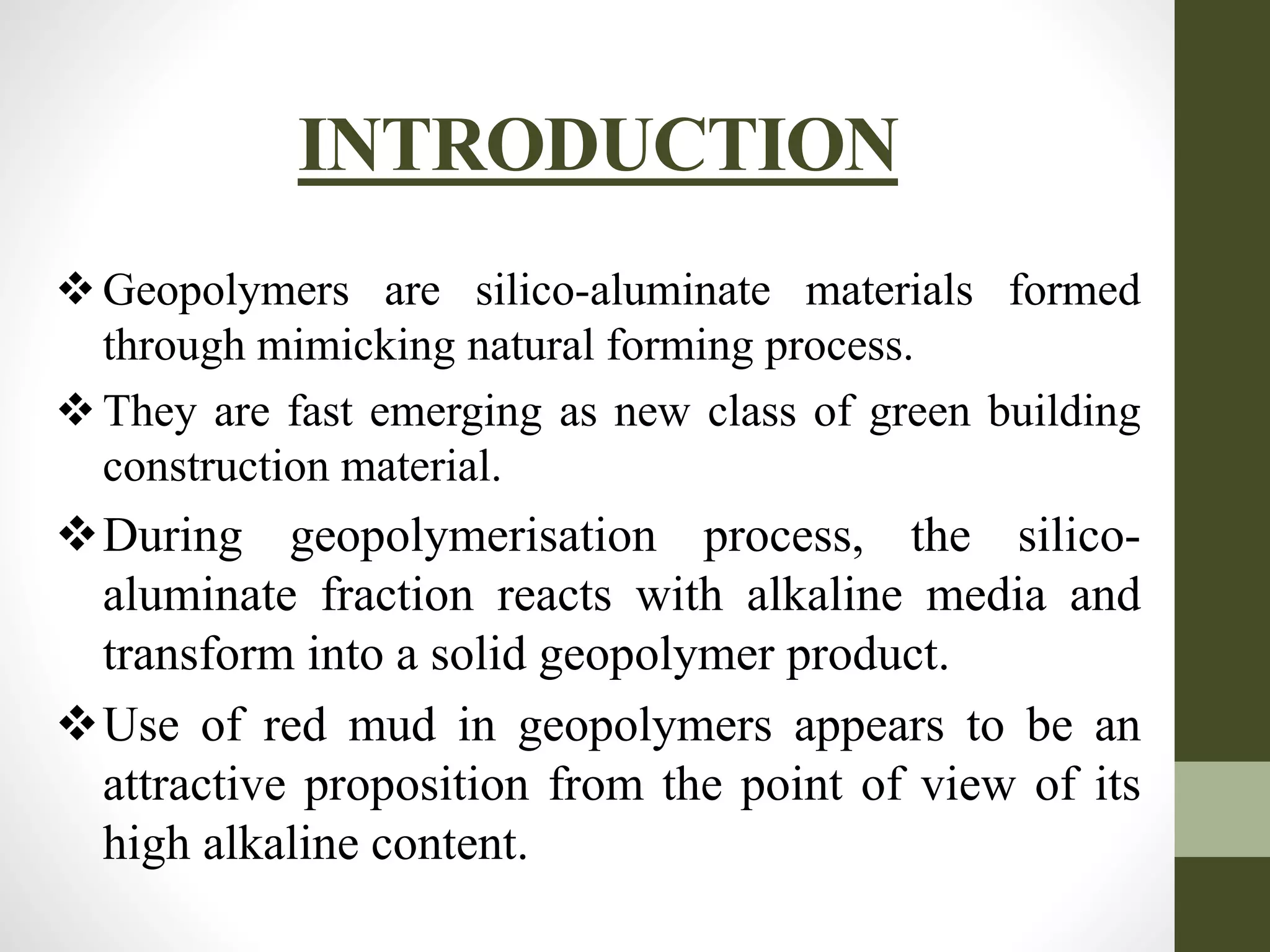 Geopolymeric Building Materials | PPTX