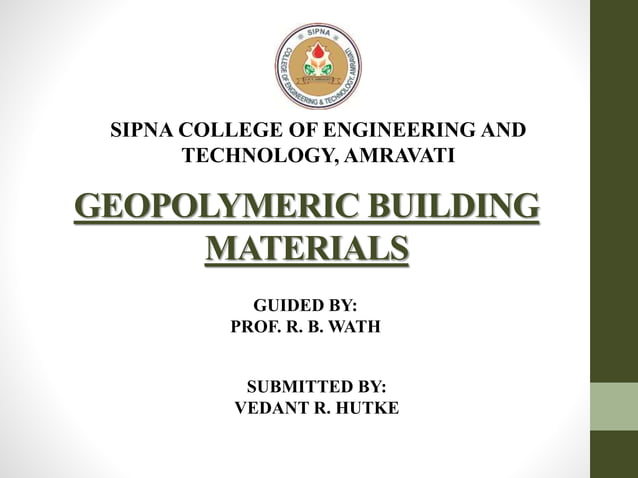 Geopolymeric Building Materials | PPTX
