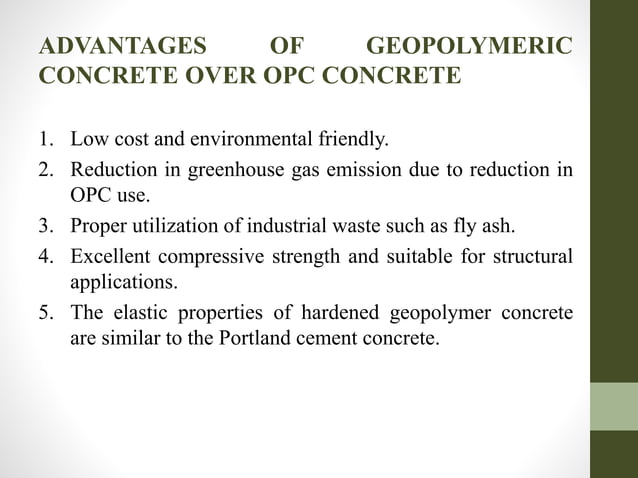Geopolymeric Building Materials | PPTX