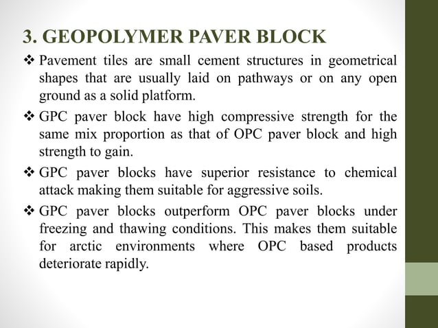 Geopolymeric Building Materials | PPTX